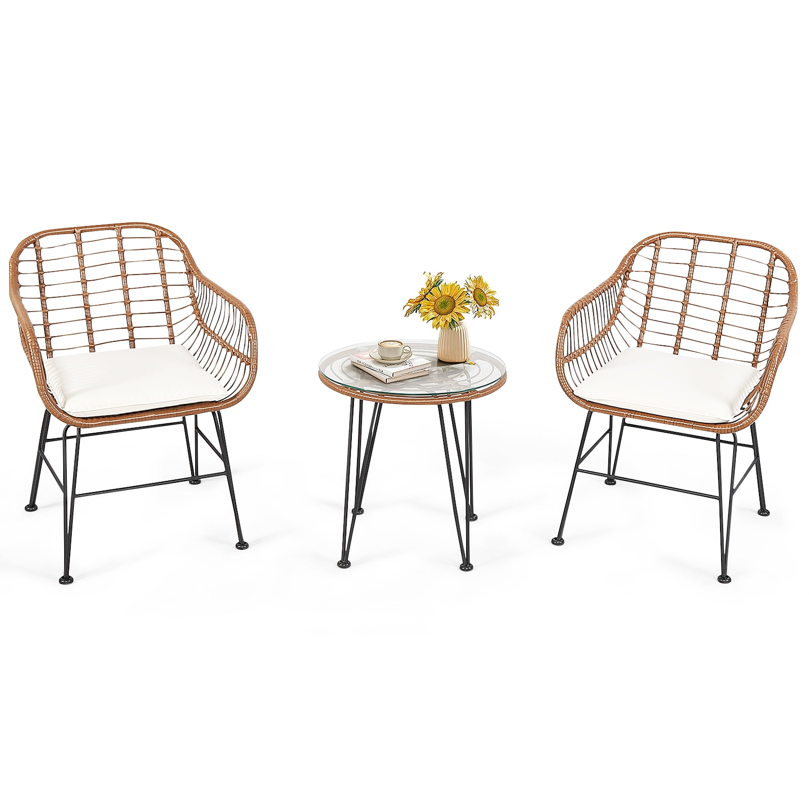 Click here for Patiojoy 3 Pcs Patio Rattan Furniture Set With Rou... prices
