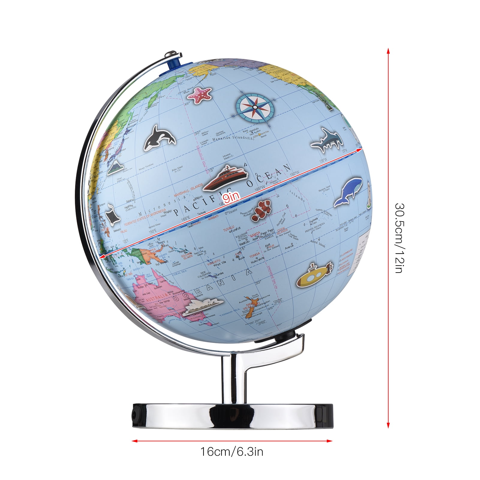 Buy Tomshine World Globe Illuminated AR Globe with Stand Educational ...