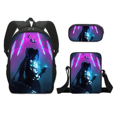 Arcane: League Of Legends Jinx Game Anime Backpack School Bag Three ...