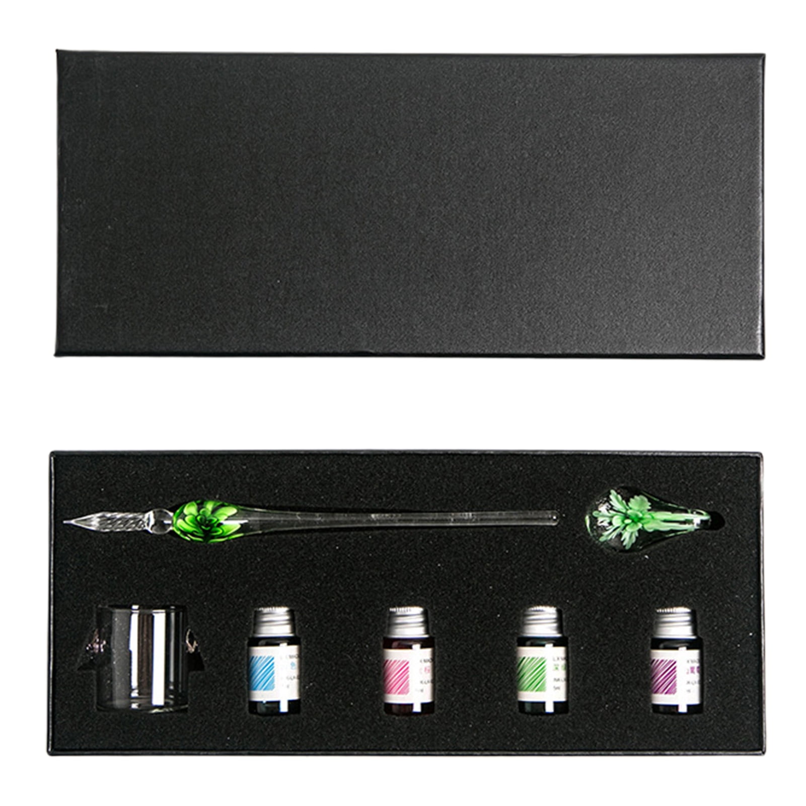 1Set Fountain Pen Flower Pen End Shape Smooth Writing Portable Crystal ...