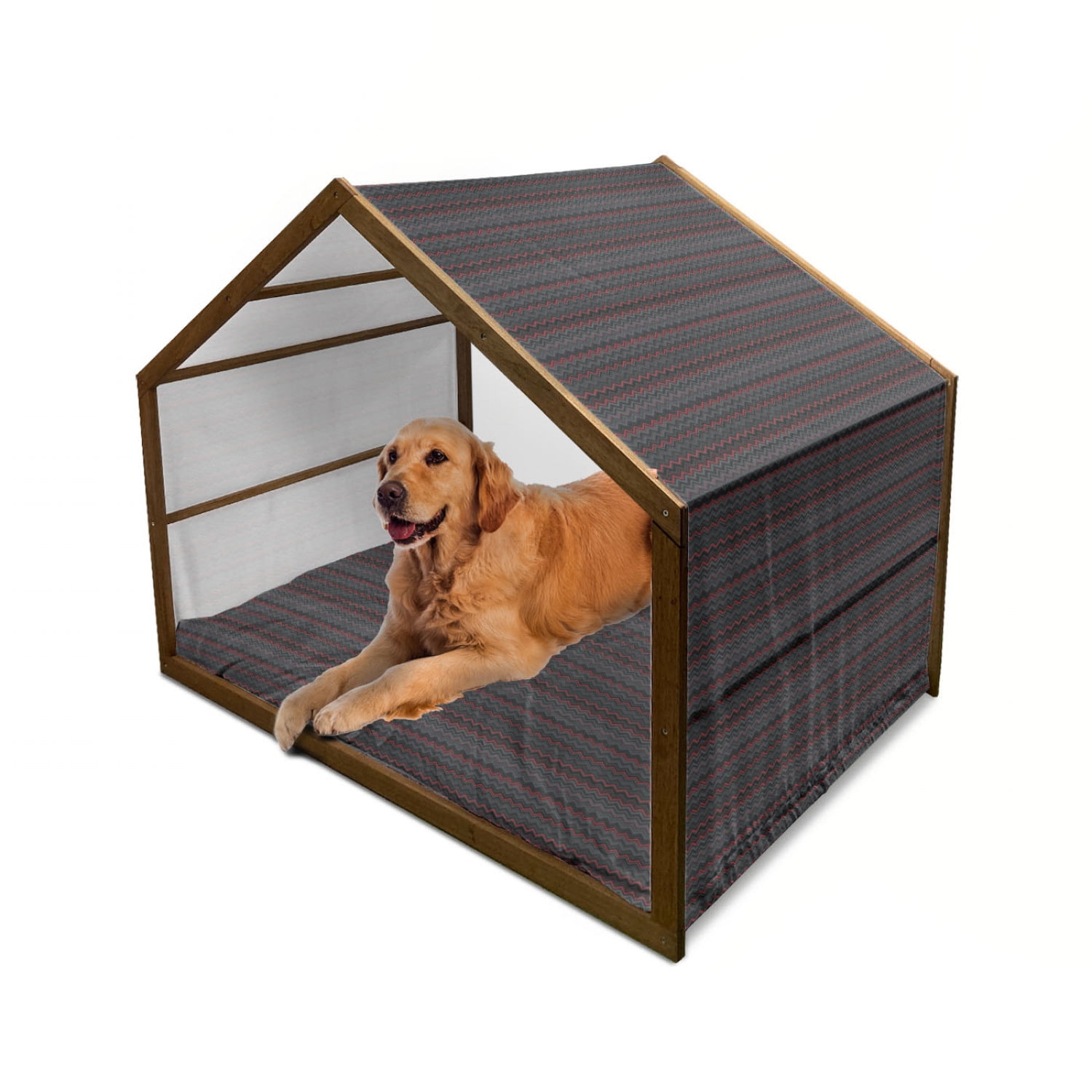 Abstract Pet House, Horizontal Zigzag Chevron Design with Bold Thin ...