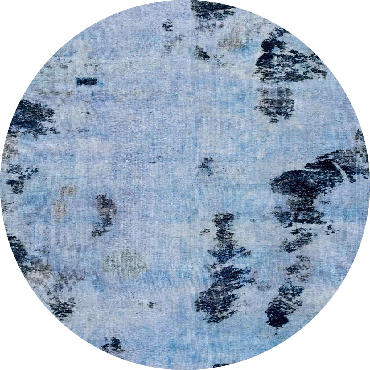 Ahgly Company Indoor Round Abstract Blue Abstract Area Rugs, 5' Round ...