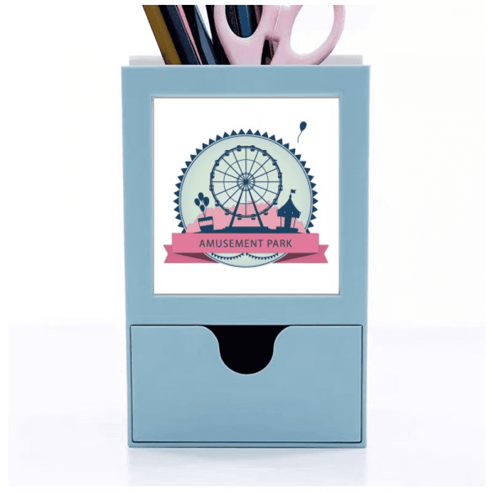 Amusement Park Black Ferris Wheel Pattern Desk Supplies Organizer Pen ...