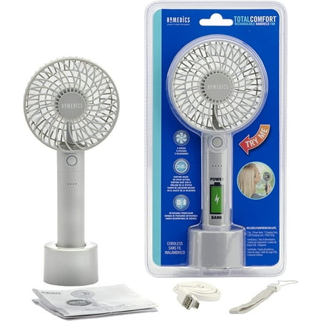 HoMedics TotalComfort Rechargeable Handheld Fan - 5 Speed Personal ...