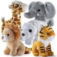 Prextex Plush Animals Playset: 5 Cute Five Inch Animals - Giraffe ...