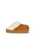 Joyspun Women's Faux Suede Platform Clog Slippers - Walmart.com