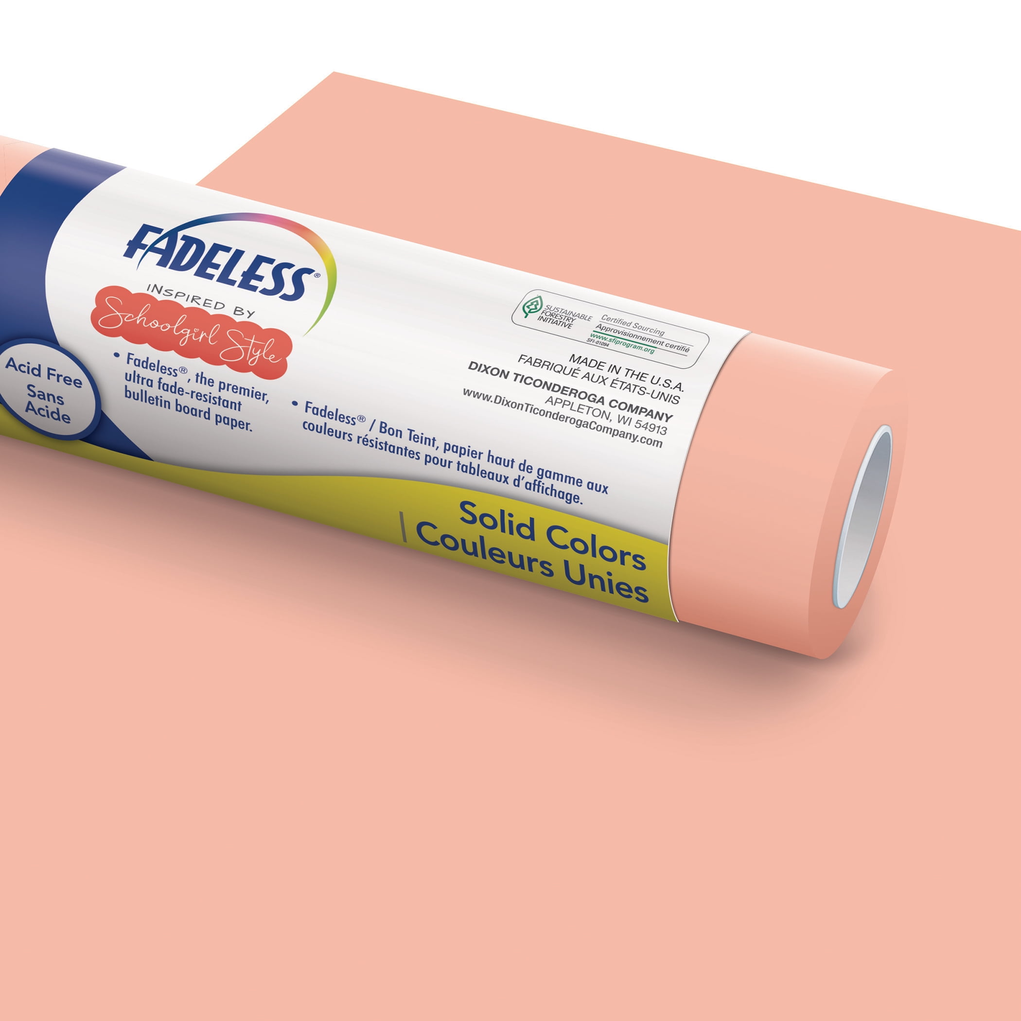 Fadeless Schoolgirl Style Bulletin Board Paper, 48" x 50' Roll, Coral ...
