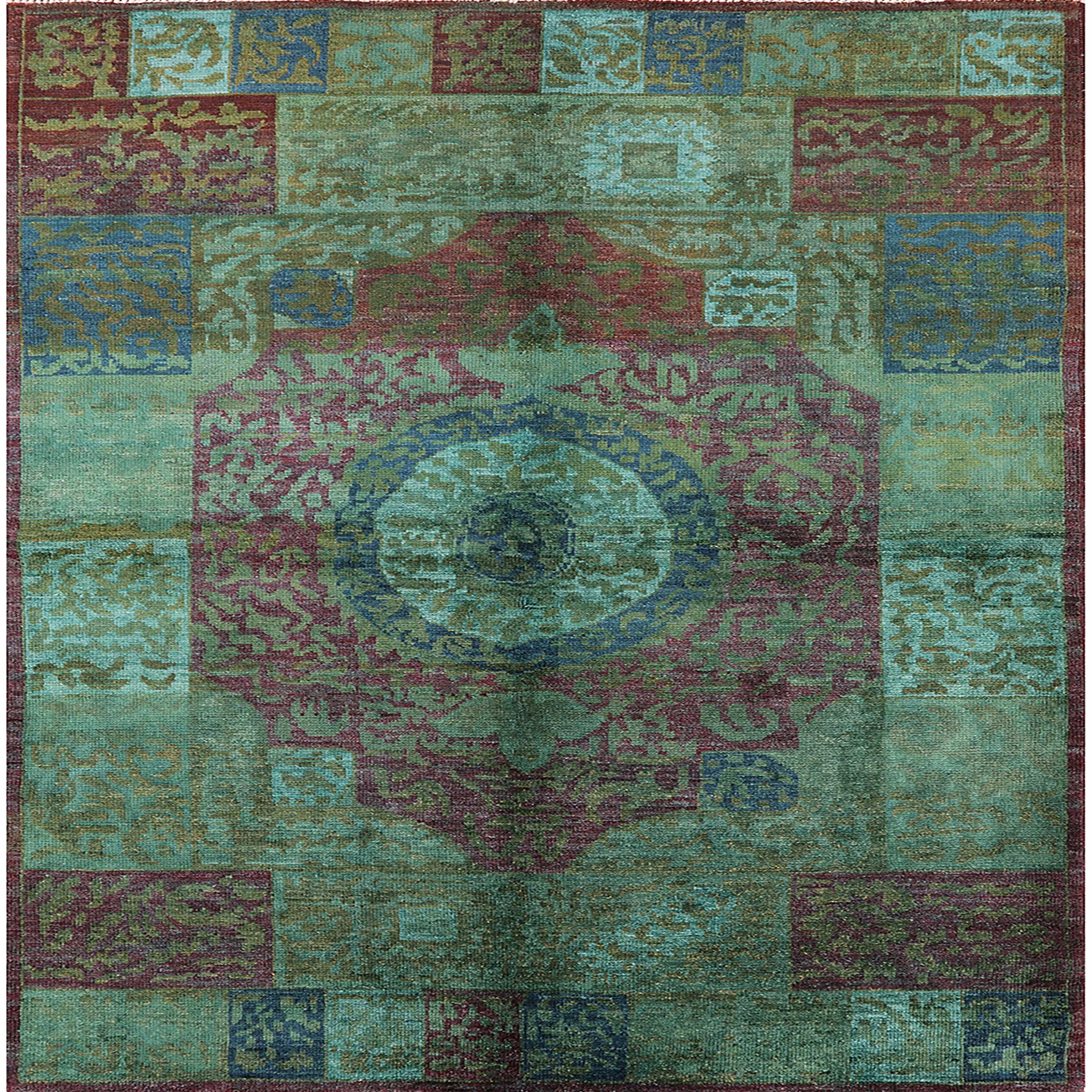 Ahgly Company Indoor Square Mid-Century Modern Charcoal Gray Oriental ...