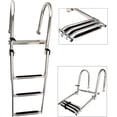 Amarine Made Boat Ladder, 3 Step Premium Stainless Folding Rear Entry ...