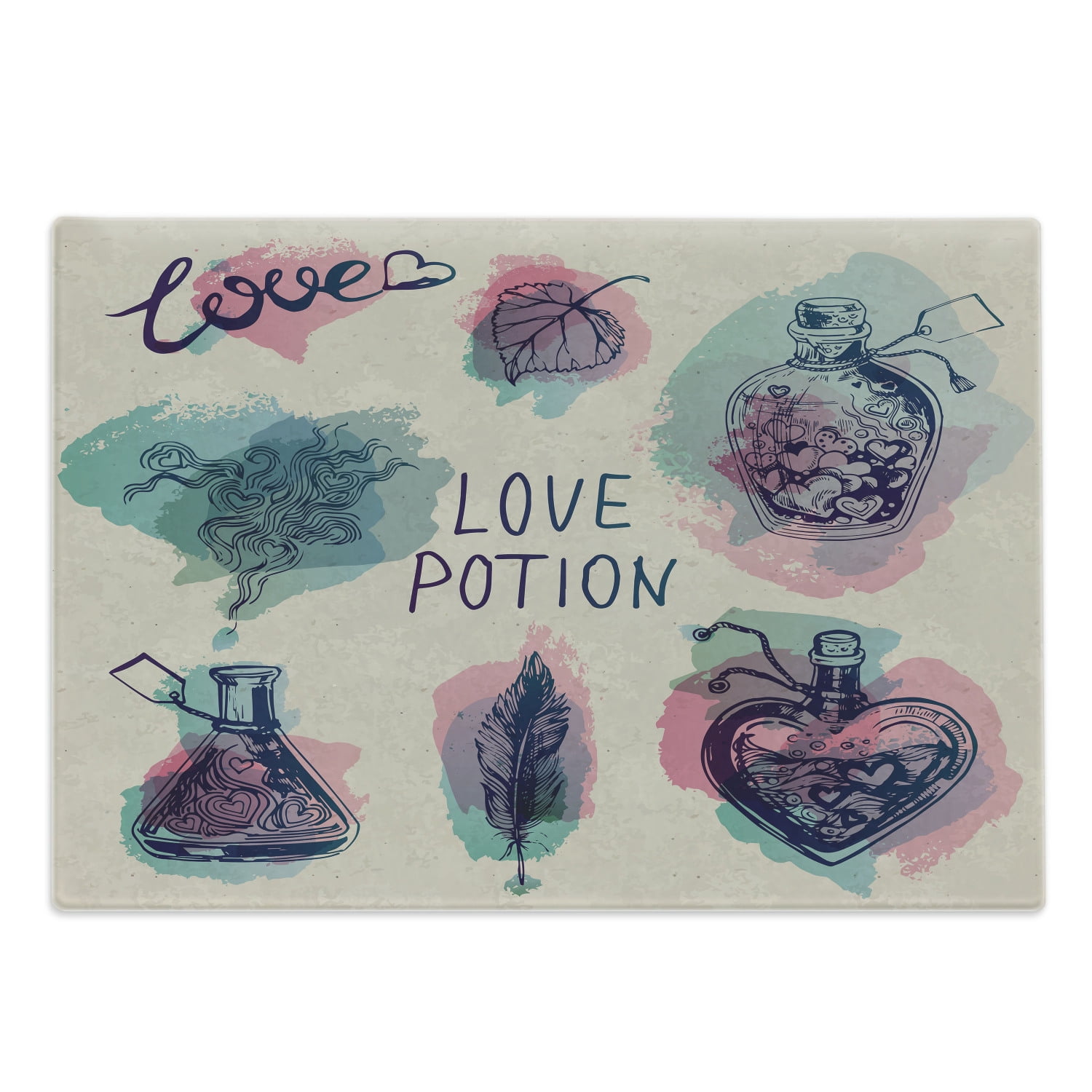 Love Cutting Board, Pattern of Love Potion Little Hearts in Old Magic ...