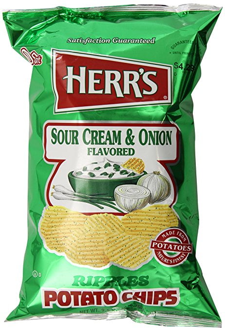 Herr's Sour Cream & Onion Ripple Potato Chips - 9.5 Oz. (3 Bags ...