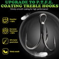 PTFE Coated Treble Hooks #4 Short Shank Fishing Hooks for Bass Walleye ...