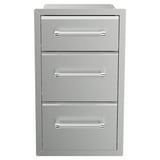 Spire Stainless Steel Built-in Vertical Triple Drawers, 6-inch Top, 10 ...