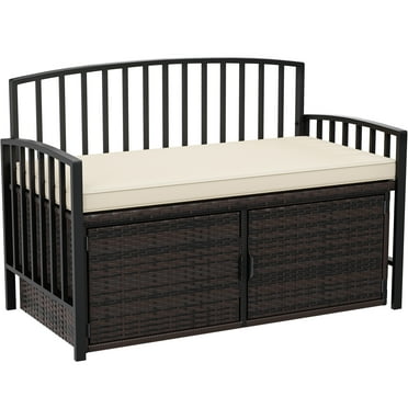 DWVO 70 Gallon Outdoor Storage Bench With Cushion, All-Weather PE ...