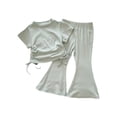 Glisme Outfit For Girls Crewneck Summer Short Sleeve Top Elastic Waist ...