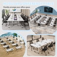 4PCS Conference Table with Wheels, 61“ Folding Conference Table, Flip ...