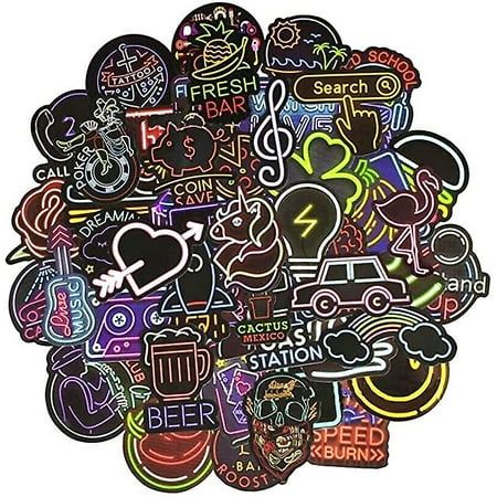 100 Pcs Vinyl Stickers Cool Color Graffiti Sticker Flash Stickers Pvc ...