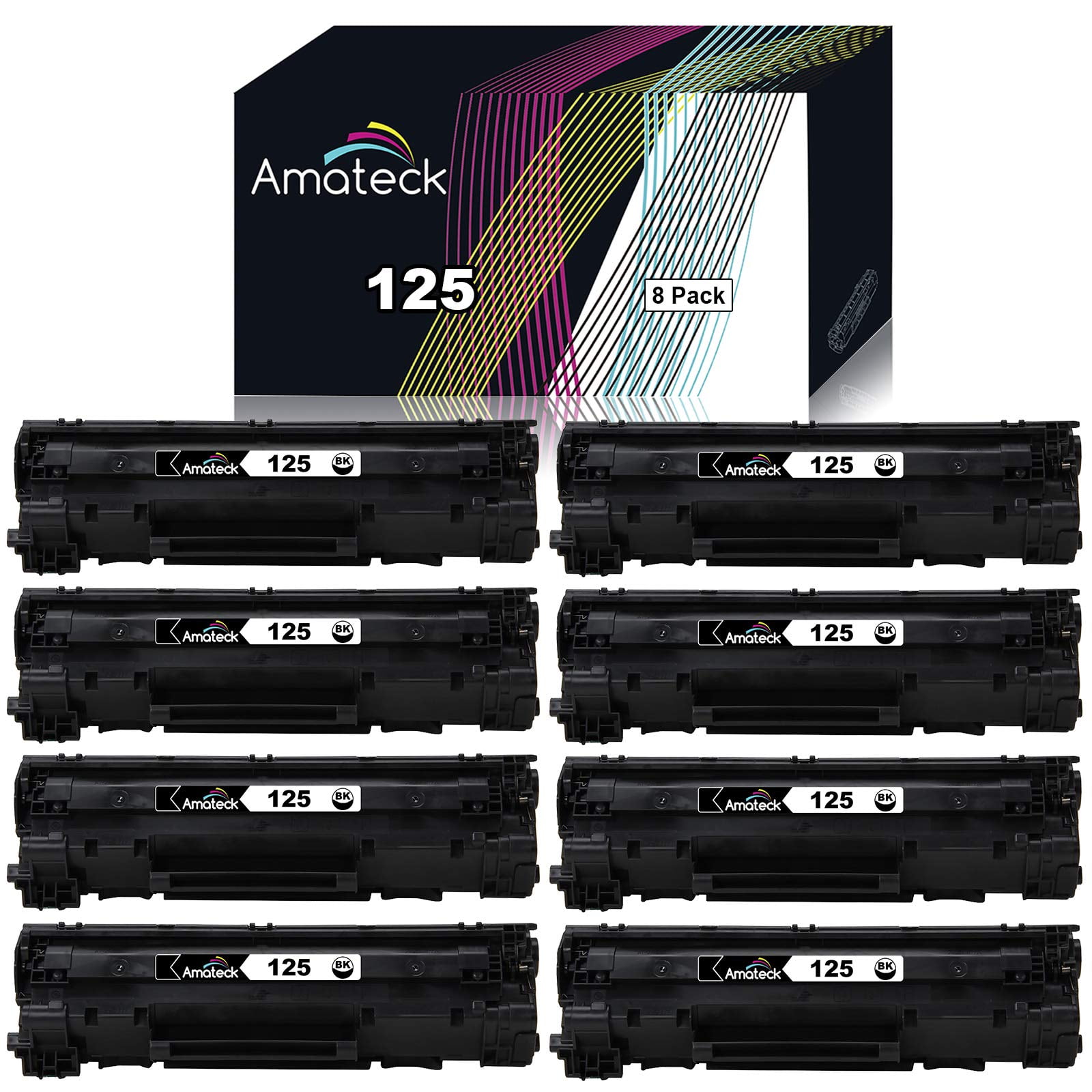 Amateck Compatible Toner Cartridge Replacement for 125 8 Pack for ...