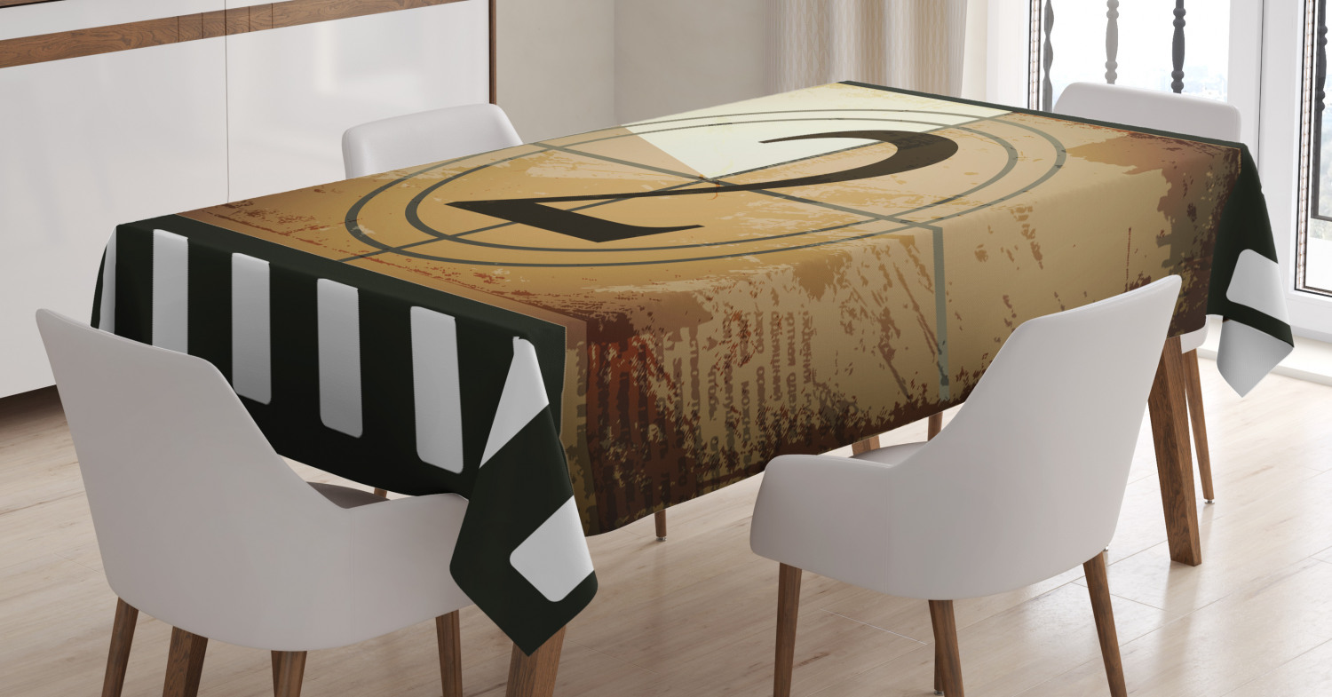 Ambesonne Movie Theater Tablecloth Rectangular Table Cover, Countdown ...