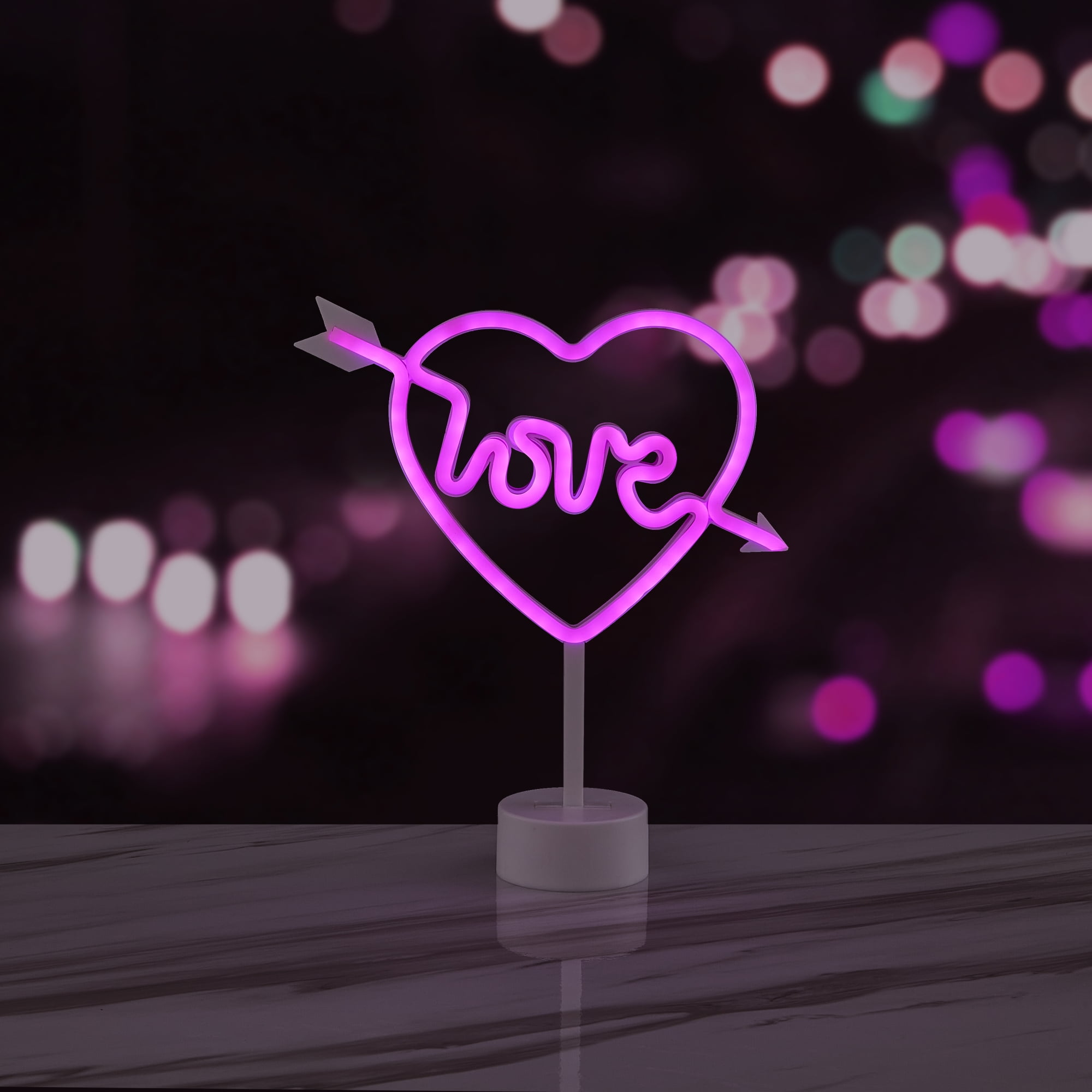 Loft Lyfe Janae Neon Sign, Tabletop, Battery-Powered Single Neon Led ...