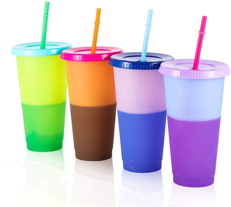 Chainplus Color Changing Cups Tumblers With Lids And Straws Plastic ...