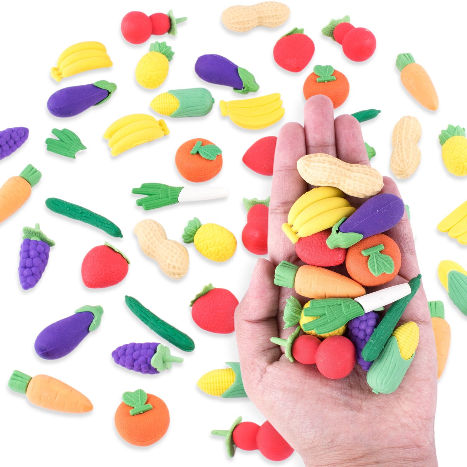 Super Z Outlet Fun & Cute Mini Fruits & Vegetables Pencil Erasers for ...