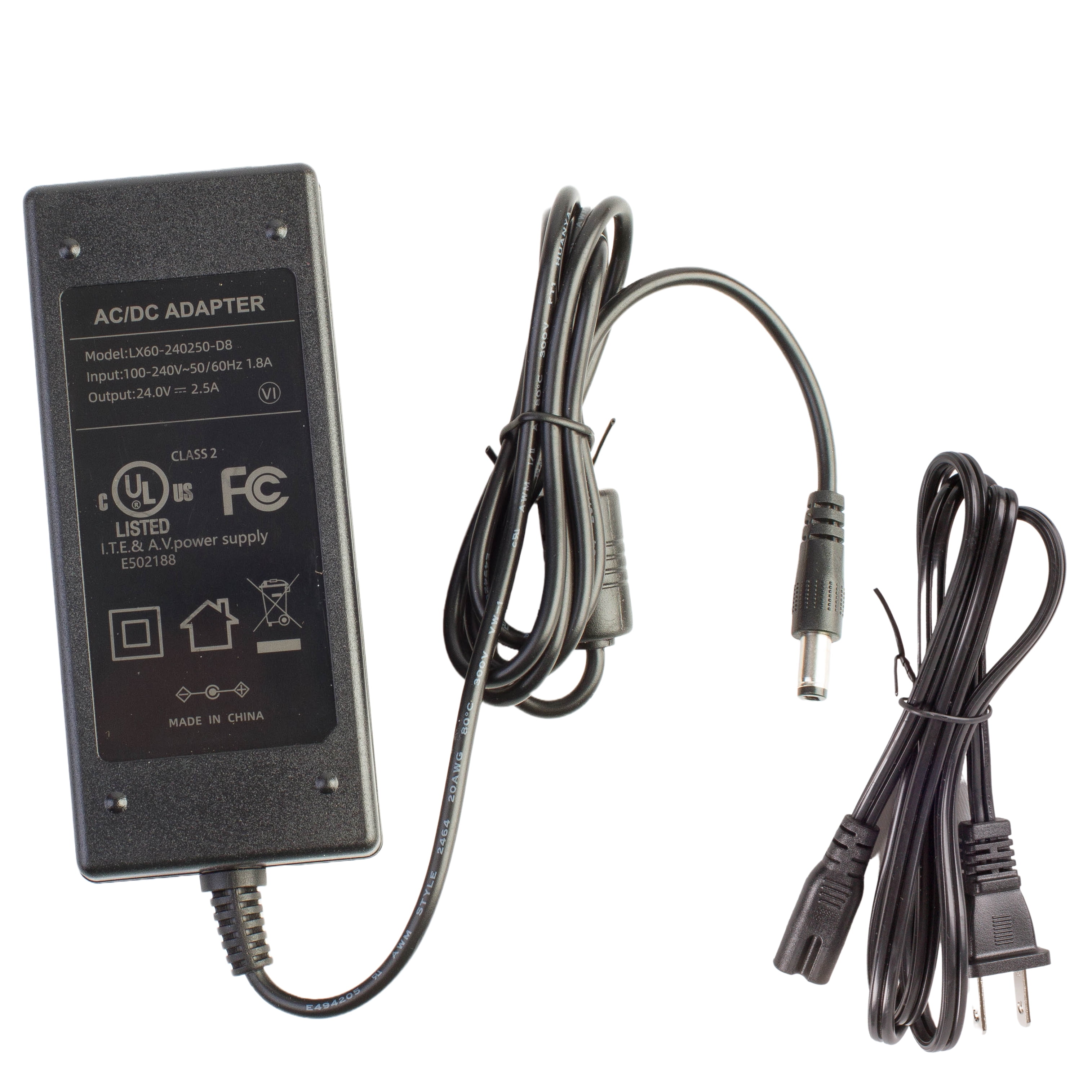 UL Listed High Power 24V 2.5A 60W LED Light AC/DC Adapter, Wall ...