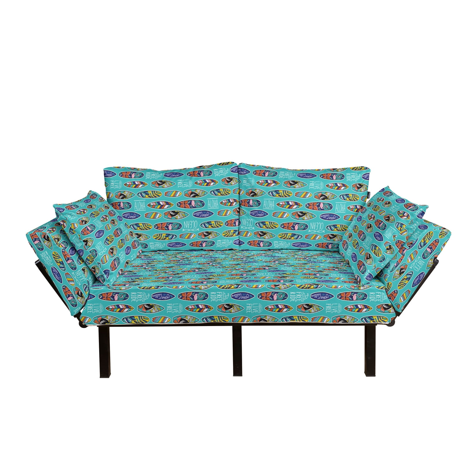 Surfboard Futon Couch, Aloha Hawaii Live Free Ocean Water Sports ...