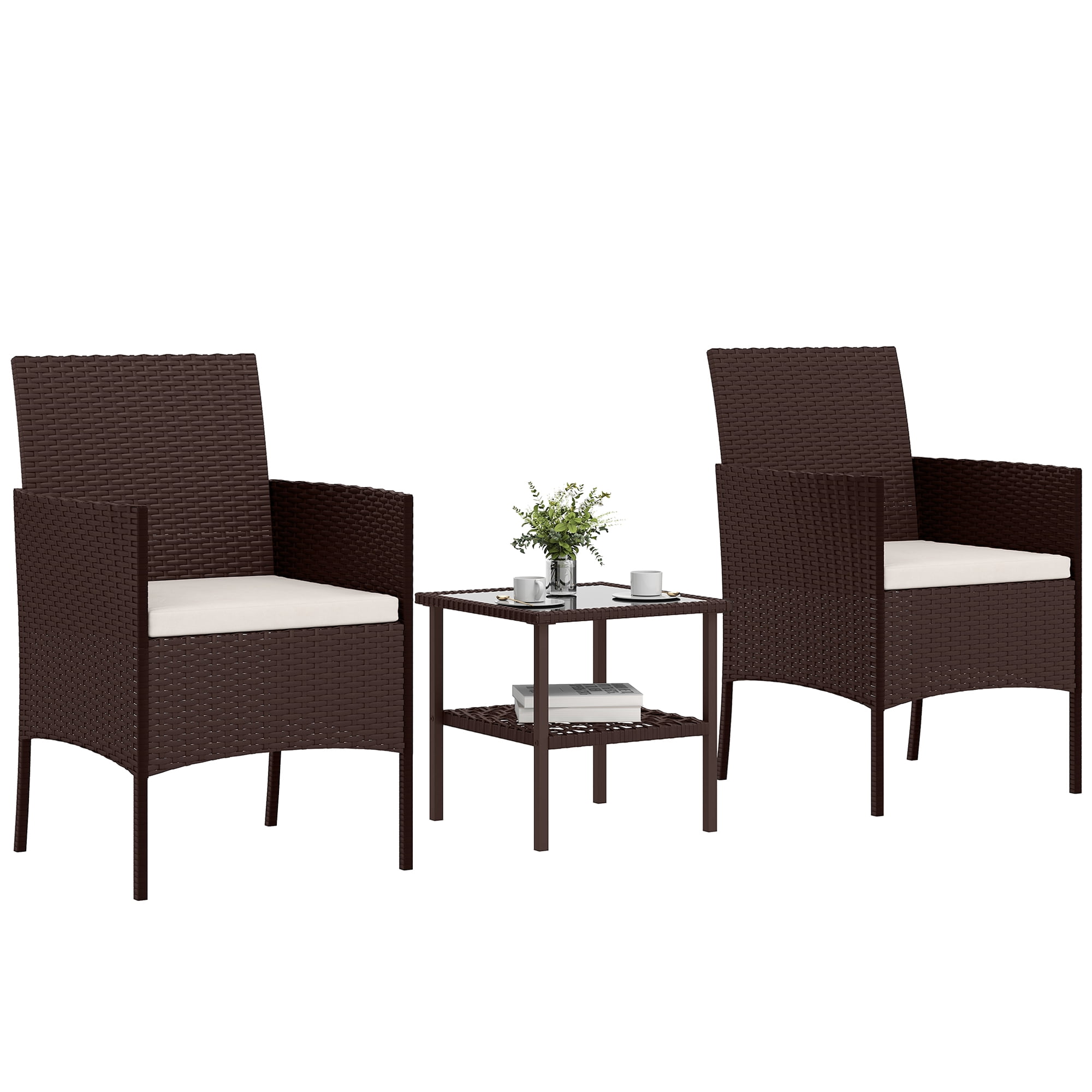 Click here for Outsunny 3 Pieces Wicker Patio Furniture Bistro Se... prices
