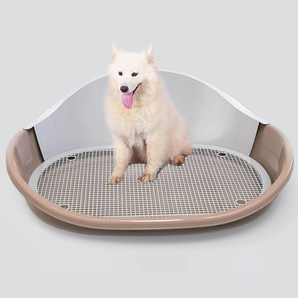 VONKY Dog Toilet with Urinary Column Dog Litter Tray Mesh Grids Potty ...