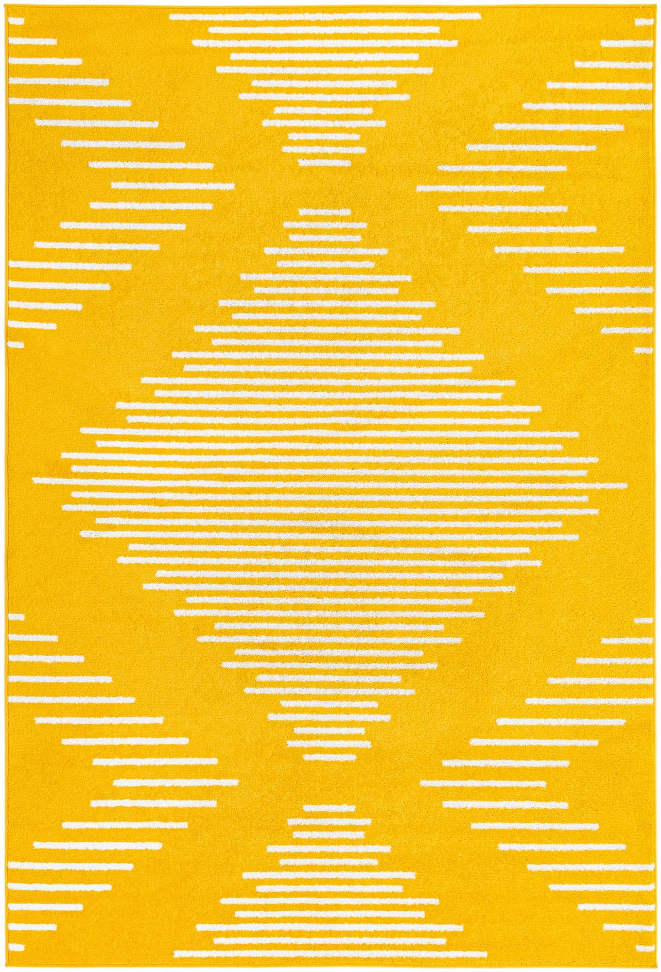 Rugs.com Kai Collection Rug – 6' x 9' Yellow Medium-Pile Rug Perfect ...