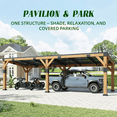 10x22 ft Cedar Wood Gazebo with Hardtop Slope Roof, Large Outdoor Grill ...