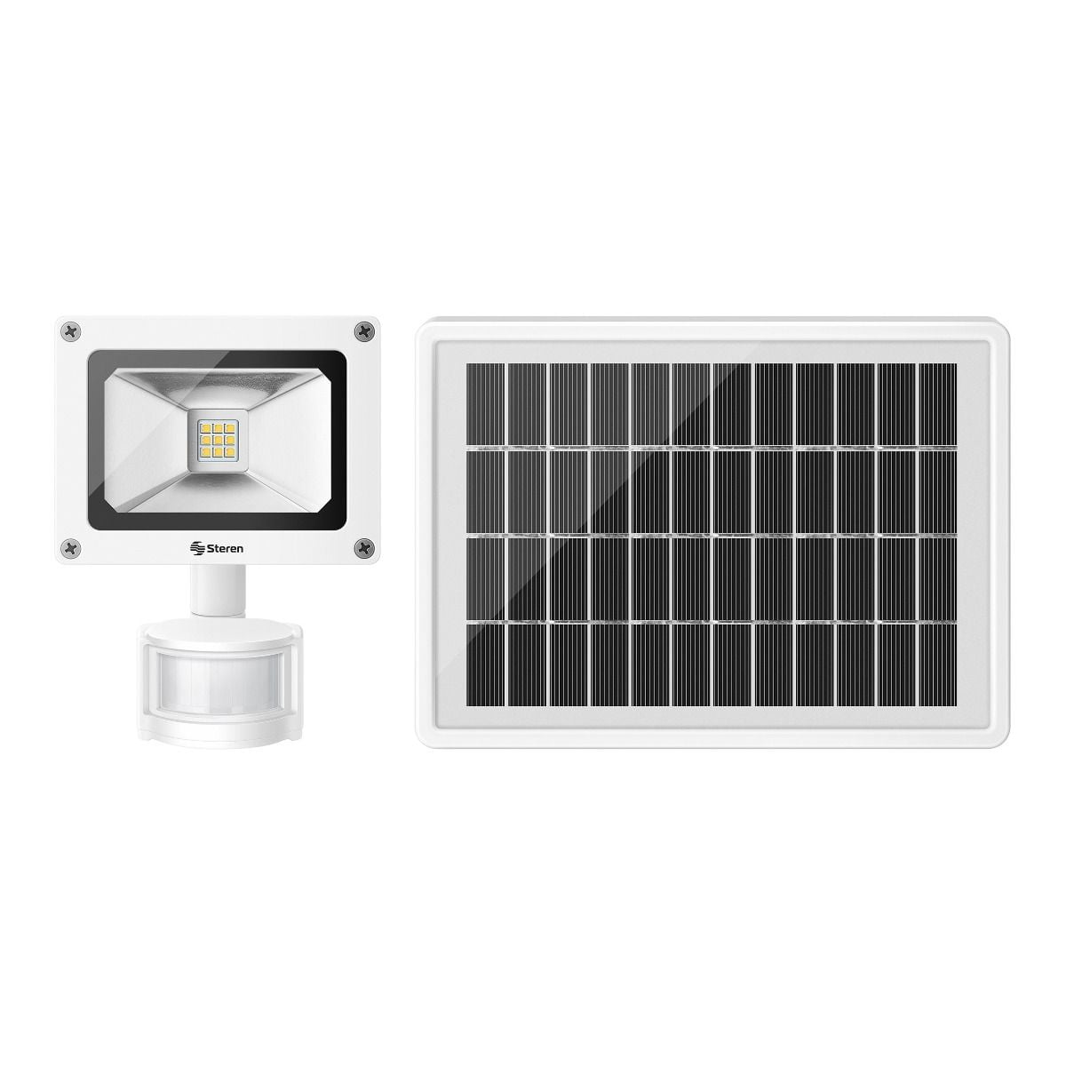 Reflector LED Steren con sensor de movimiento panel solar y batería ...