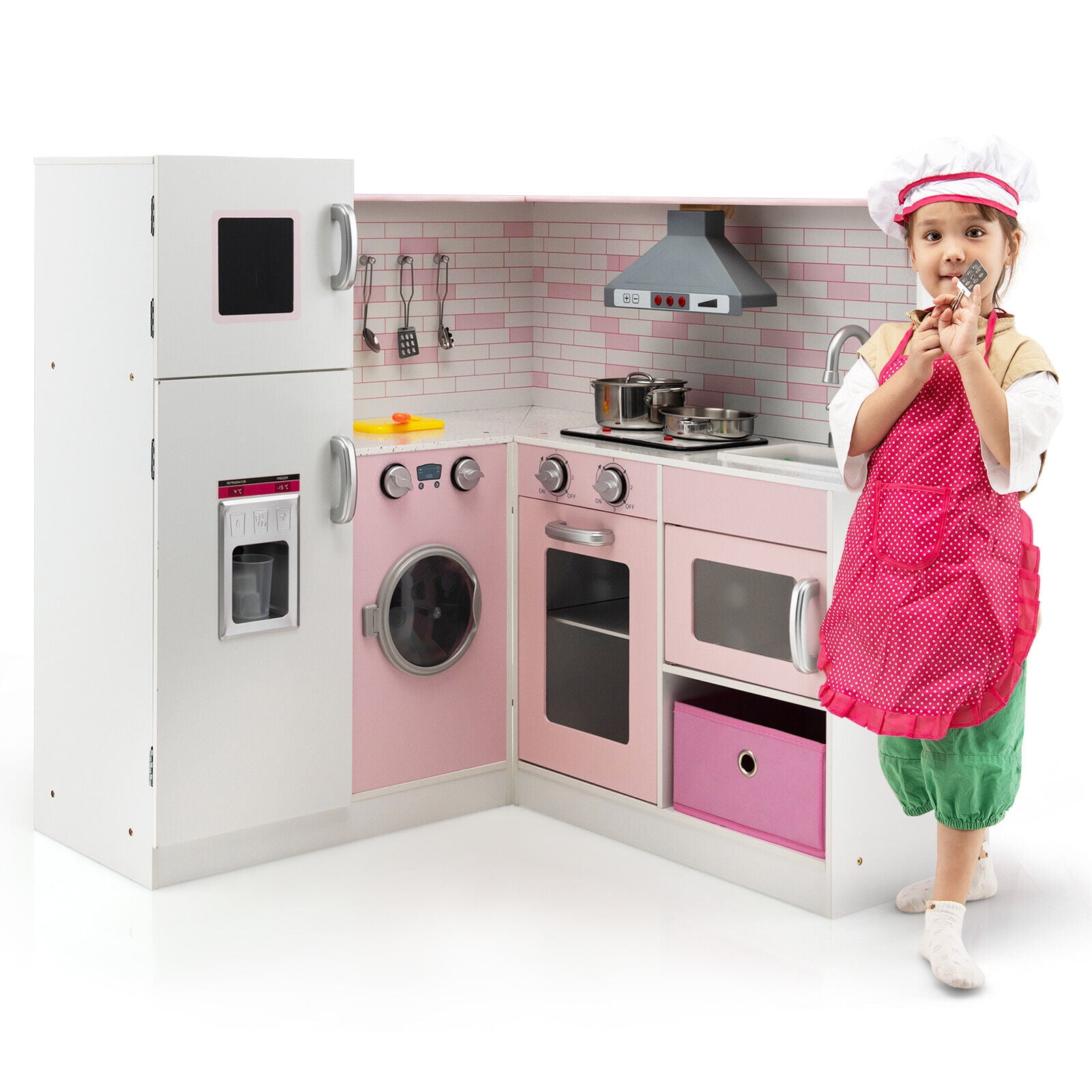 Click here for Gymax Kids Corner Kitchen Play Set W/ Lifelike Sou... prices