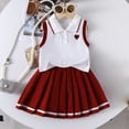 FSYBOA Girls Outfit Sets, Sleeveless Collared 2 Piece School Uniform ...