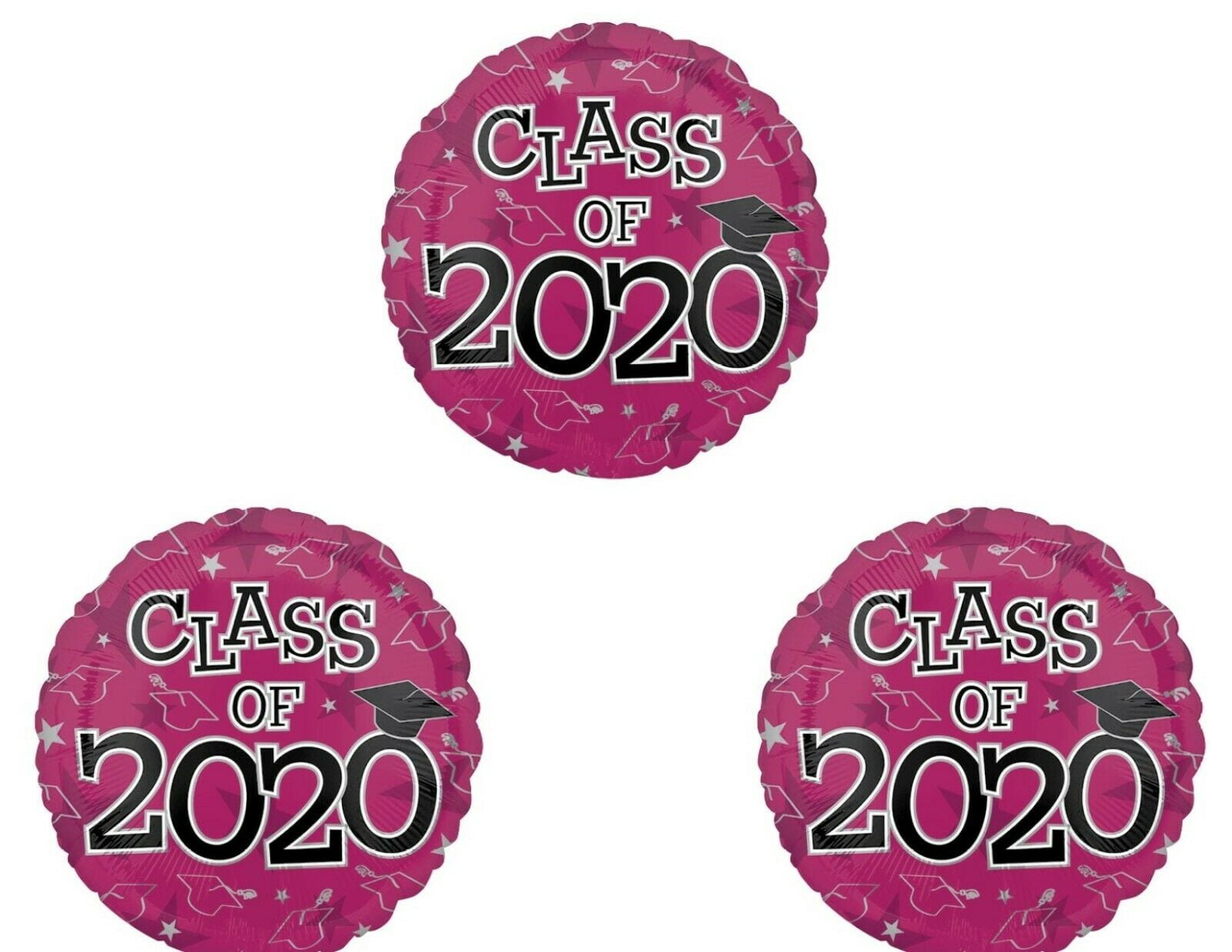 Graduation Class of 2020 set of 3 BURGUNDY Party Balloons Decoration ...