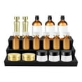 Large Acrylic Wine Liquor Bottle Rack 3 Tiers Black Display Stands for ...