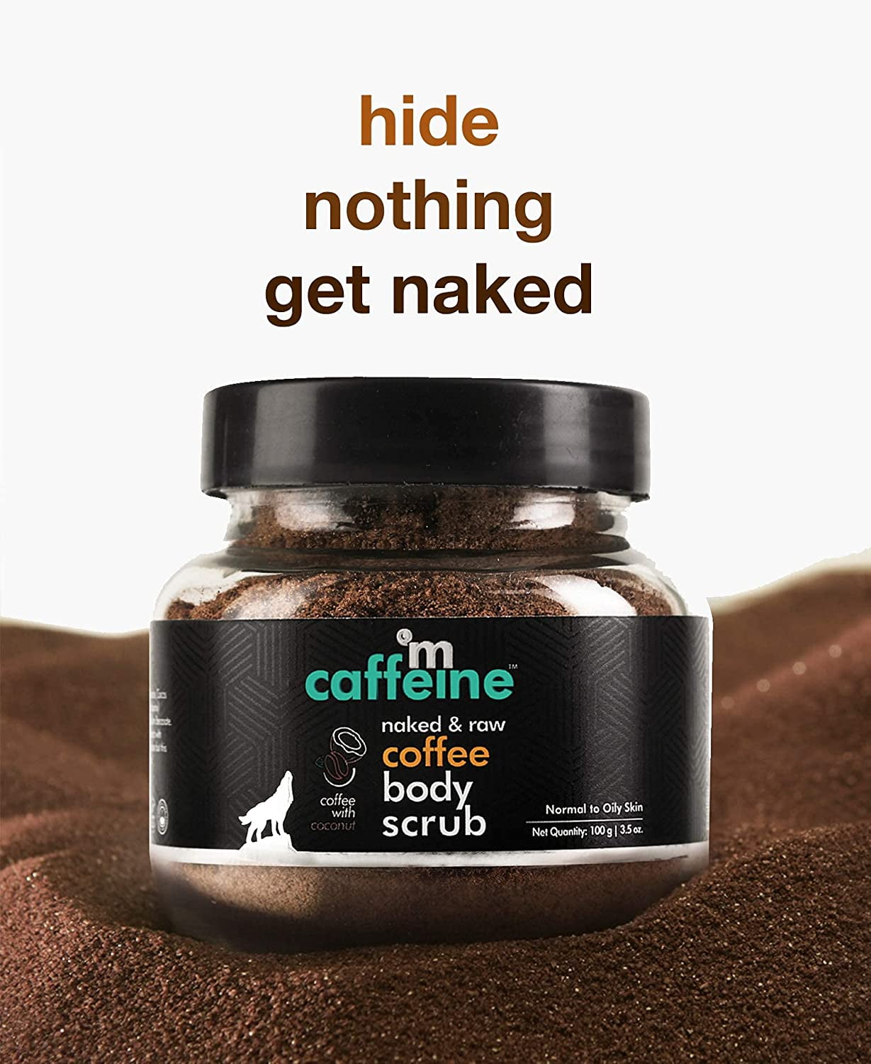 MCaffeine Naked Raw Coffee Body Scrub 100 g Coconut Tan Removal Oily Normal Skin Paraben SLS Free Walmart