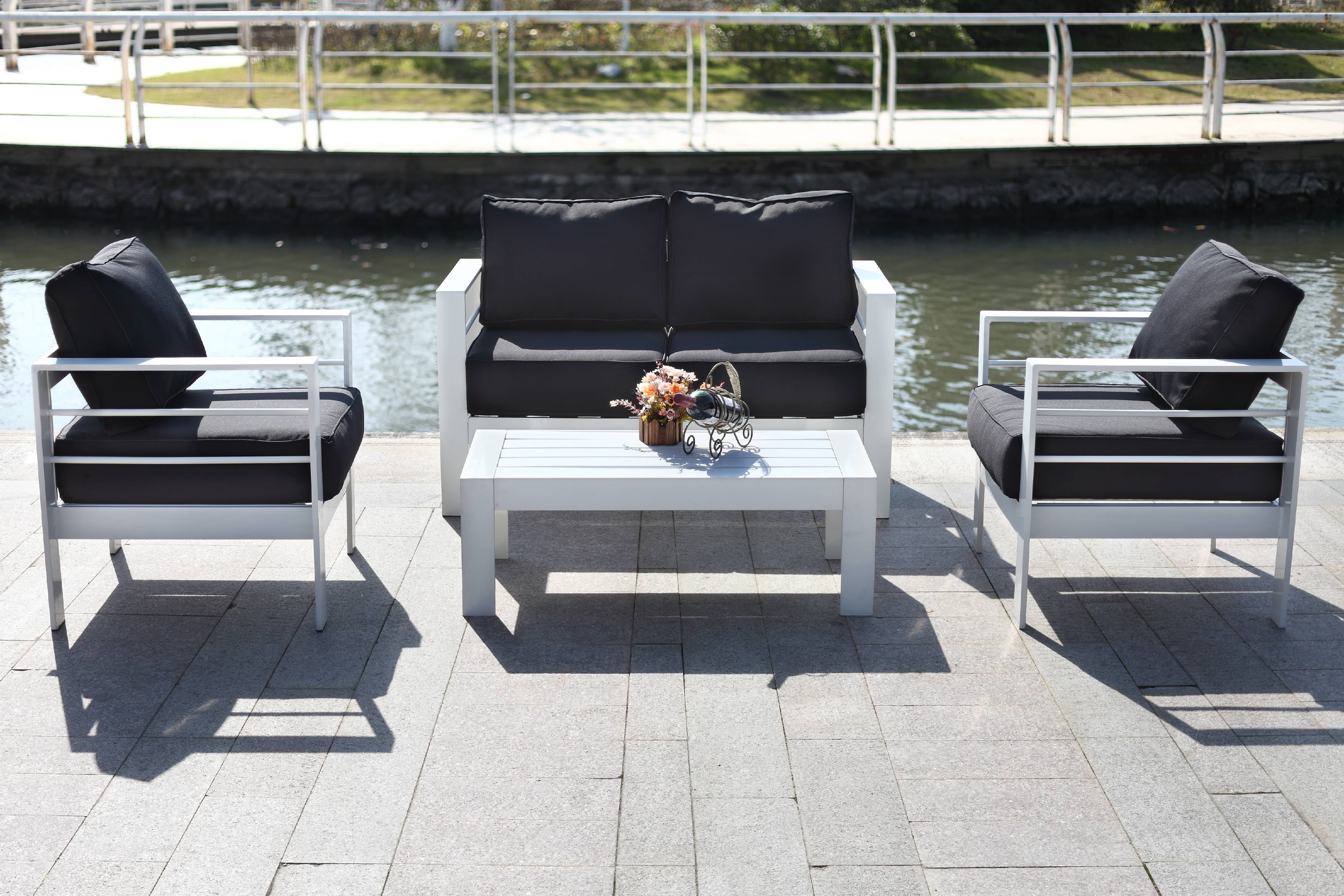Safavieh Nason 4 Piece Contemporary Outdoor Living Set - Walmart.com