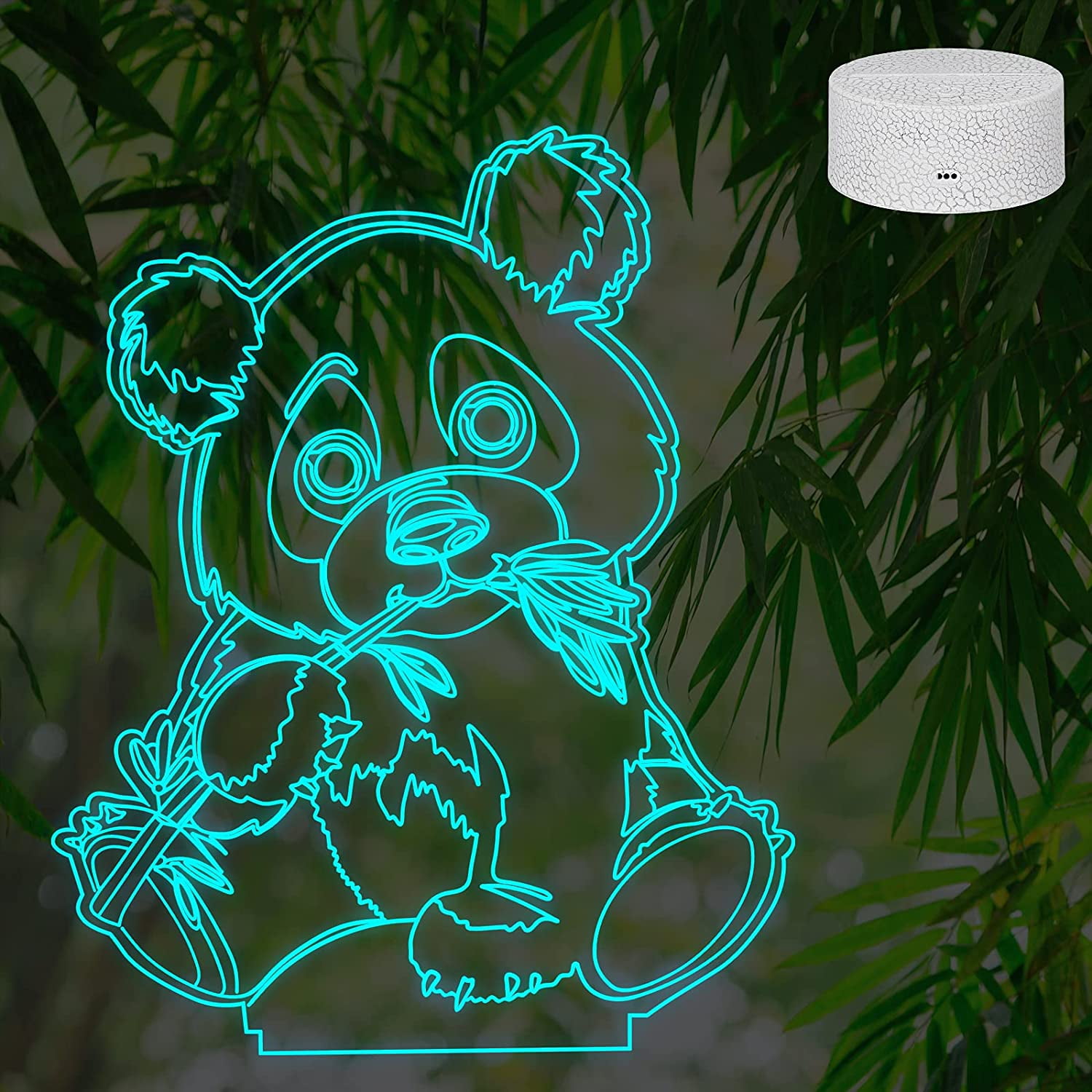 YSITIAN 3D Panda Night Light for Kids,3D LED Illusion Lamp with Remote ...
