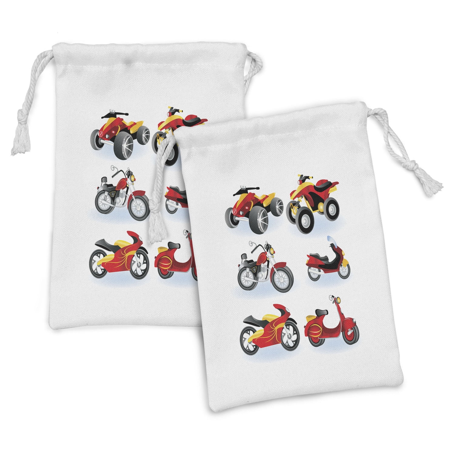 Motorcycle Fabric Pouch Set of 2, Motorcycles Sportsman Competition ...