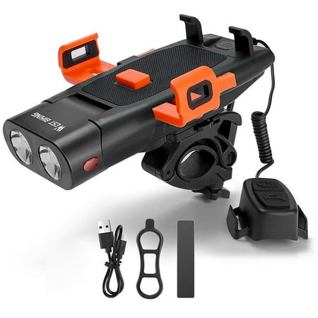 WEST BIKING Bicycle Phone Holder Light 4 Cell Battery Indicator ...