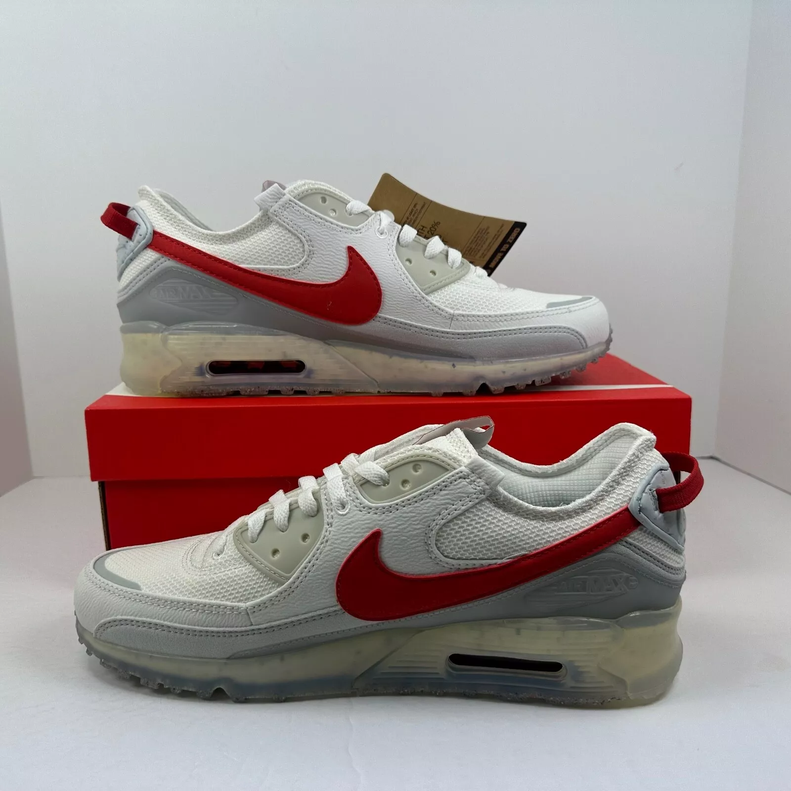 Nike AIR MAX TERRASCAPE 90 Men's Shoes Summit White Red Clay NEW DQ3987 ...