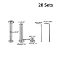 20 Sets M3×4mm Silver Binding Post Screw Φ4×25mm Screw Rivets Stainless ...