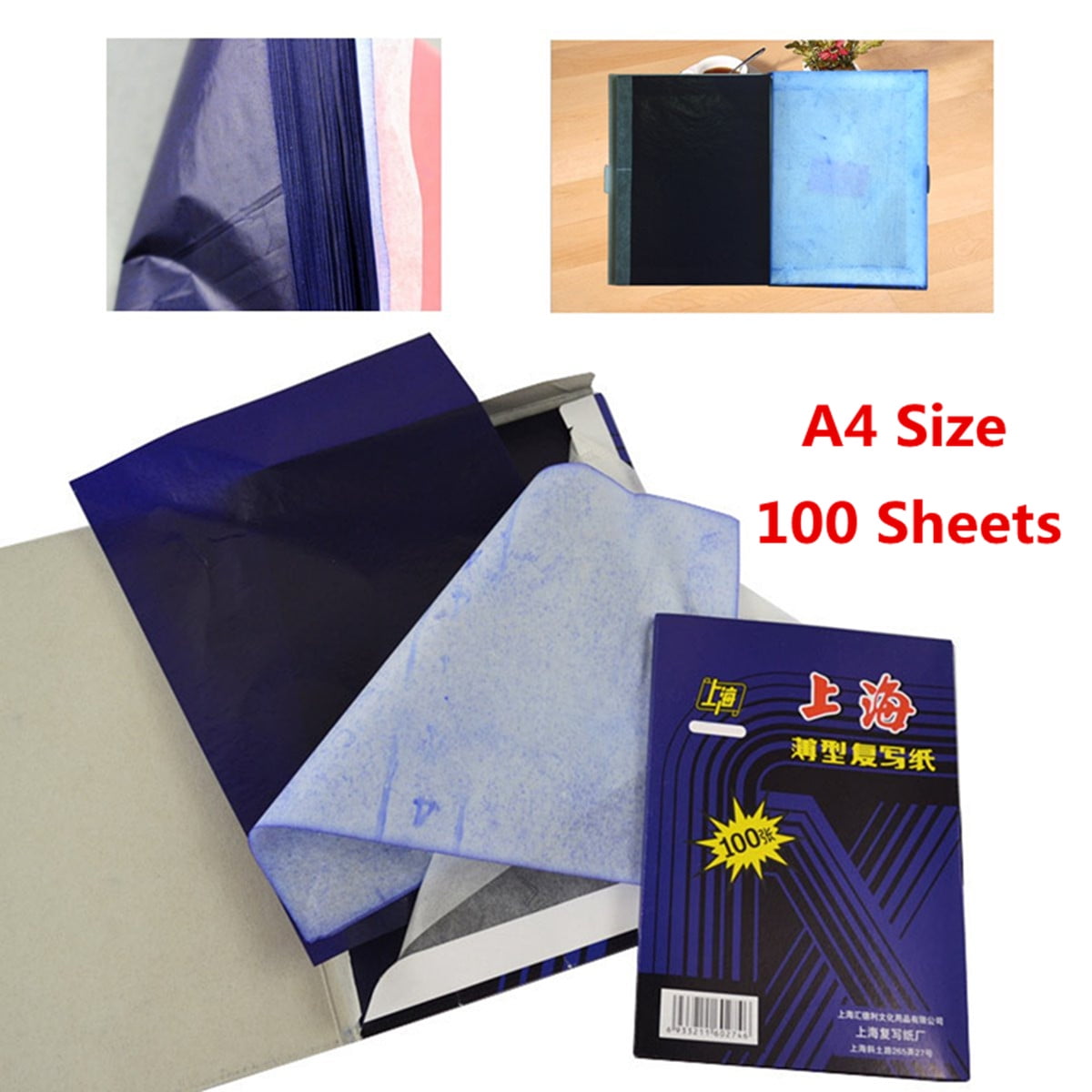 100 Sheets A4 Dark Blue Carbon Hand Copier Stencil Transfer Paper 100-sheets-a4-dark-blue-carbon-hand-copier-stencil-transfer-paper