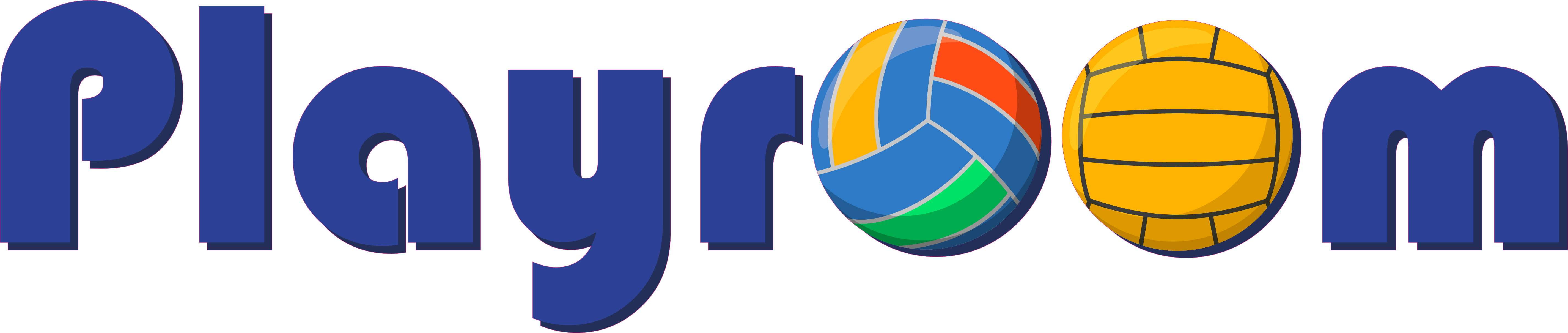 Playroom Logo with Soccer and Volleyball Balls Design Vinyl Wall Decal ...