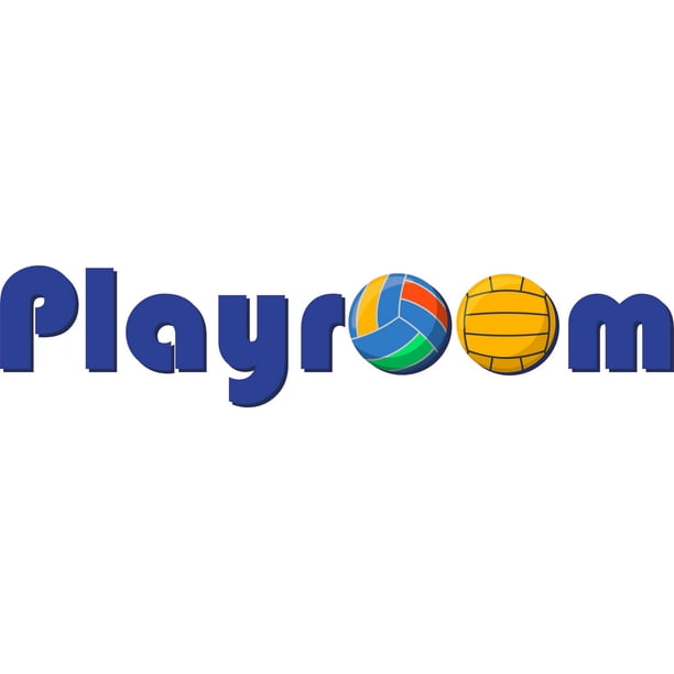 Playroom Logo with Soccer and Volleyball Balls Design Vinyl Wall Decal ...