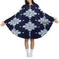 Blue Floral Pattern Repeat Blanket Oversized Wearable Hooded Blanket ...