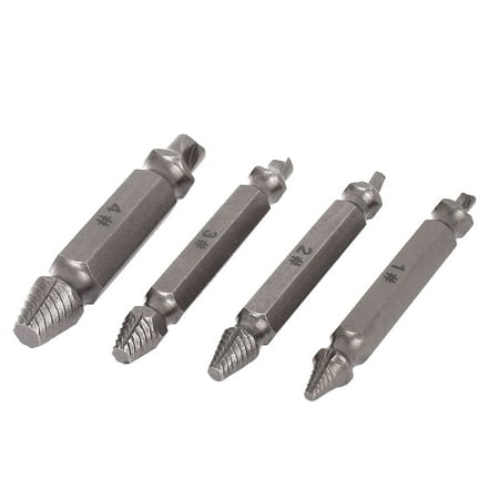 4 in 1 Screw Extractor Drill Bits Guide Set Broken Damaged Bolt Remover ...