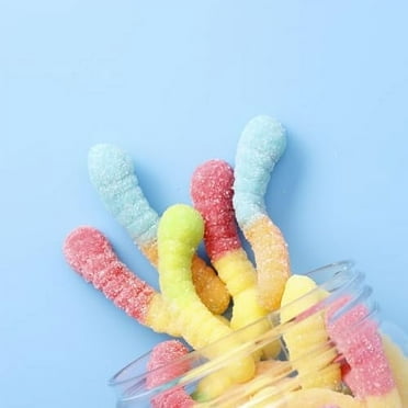 Gummy Worms - Assorted Flavors Gummies Candy in Jar - 12 oz Gummy ...
